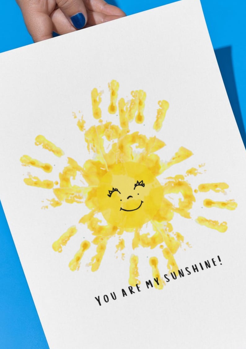 You Are My Sunshine! Baby Handprint Art | Bright & Cheerful Keepsake - Etsy