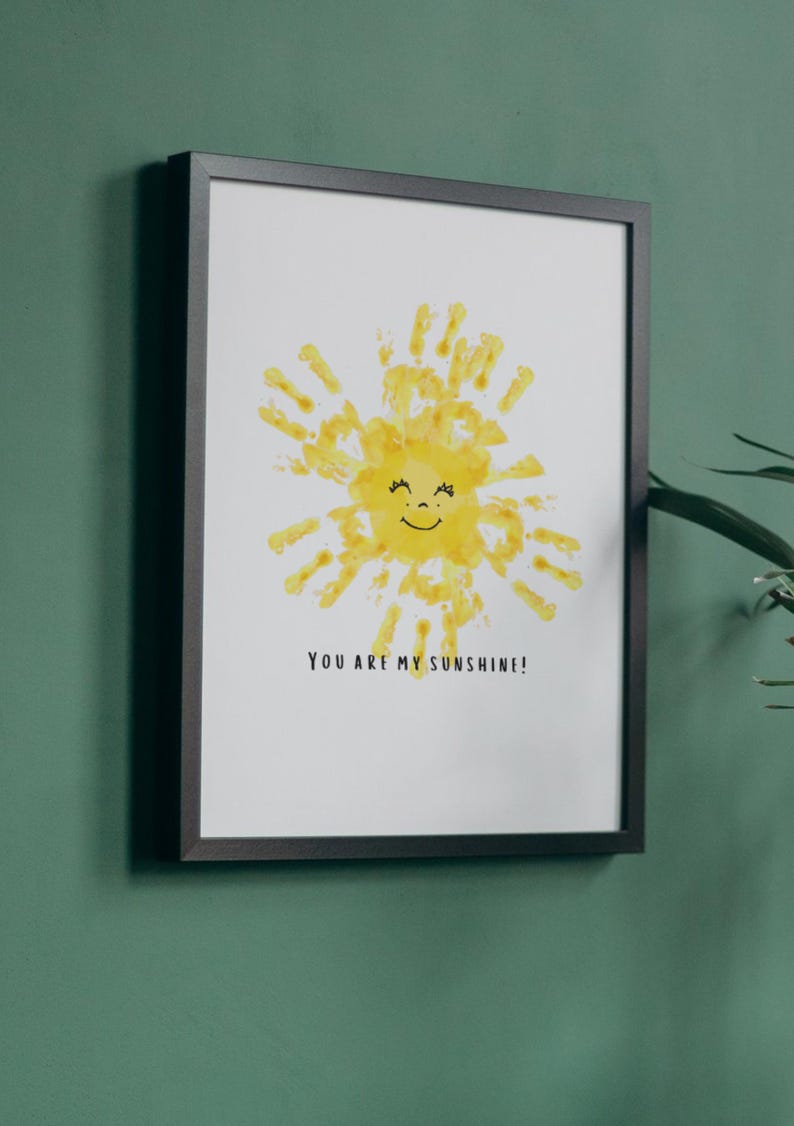 You Are My Sunshine! Baby Handprint Art | Bright & Cheerful Keepsake - Etsy