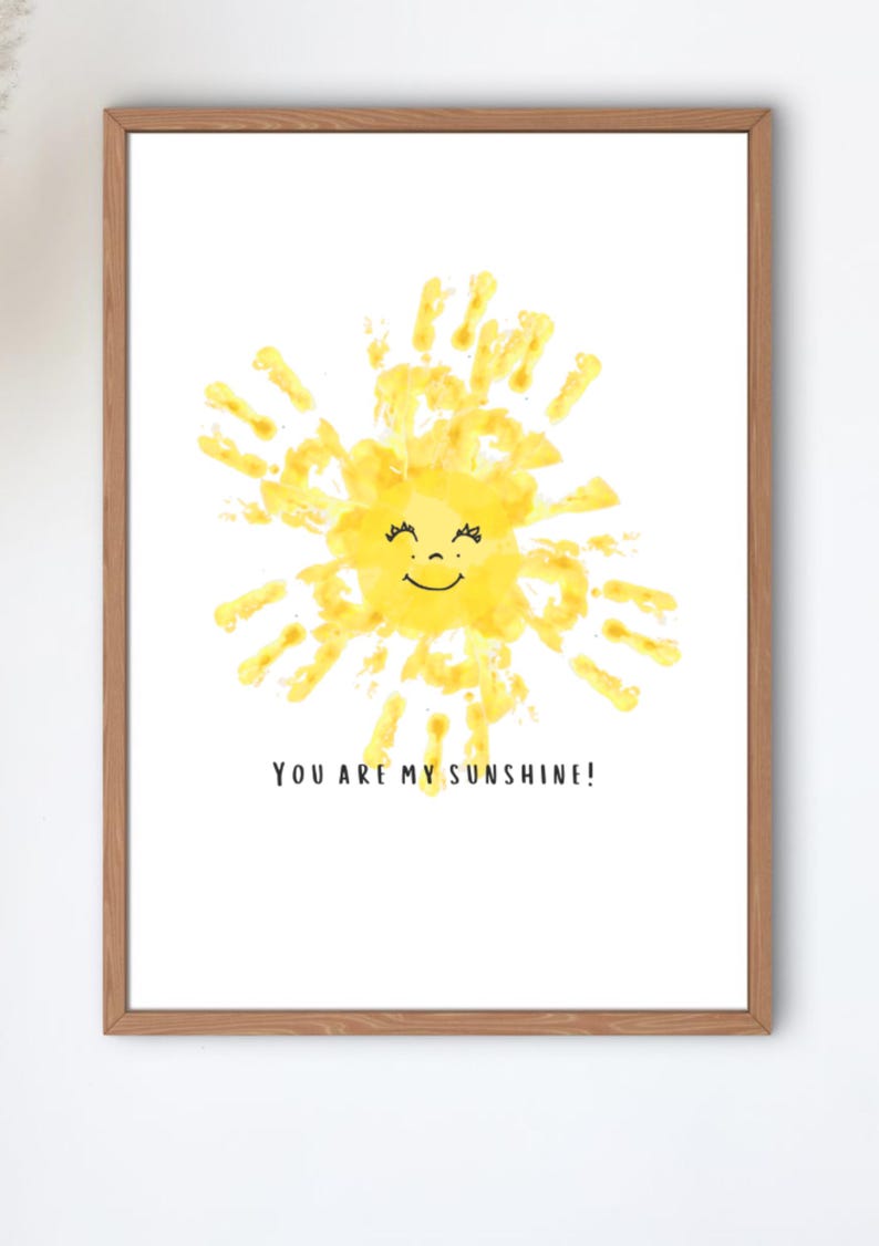 You Are My Sunshine! Baby Handprint Art | Bright & Cheerful Keepsake - Etsy