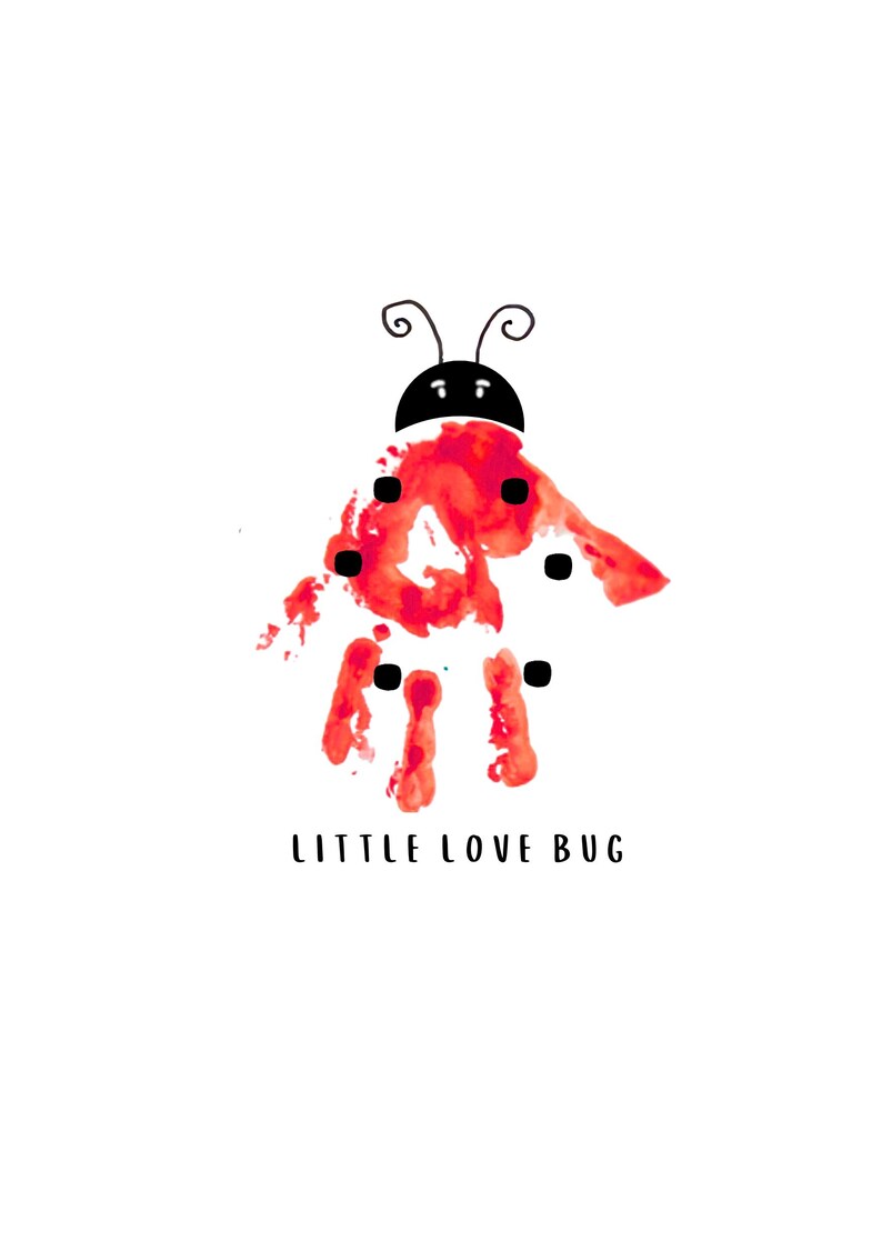Love Bug" Ladybird Handprint Art | Adorable Valentine’s Keepsake - Etsy