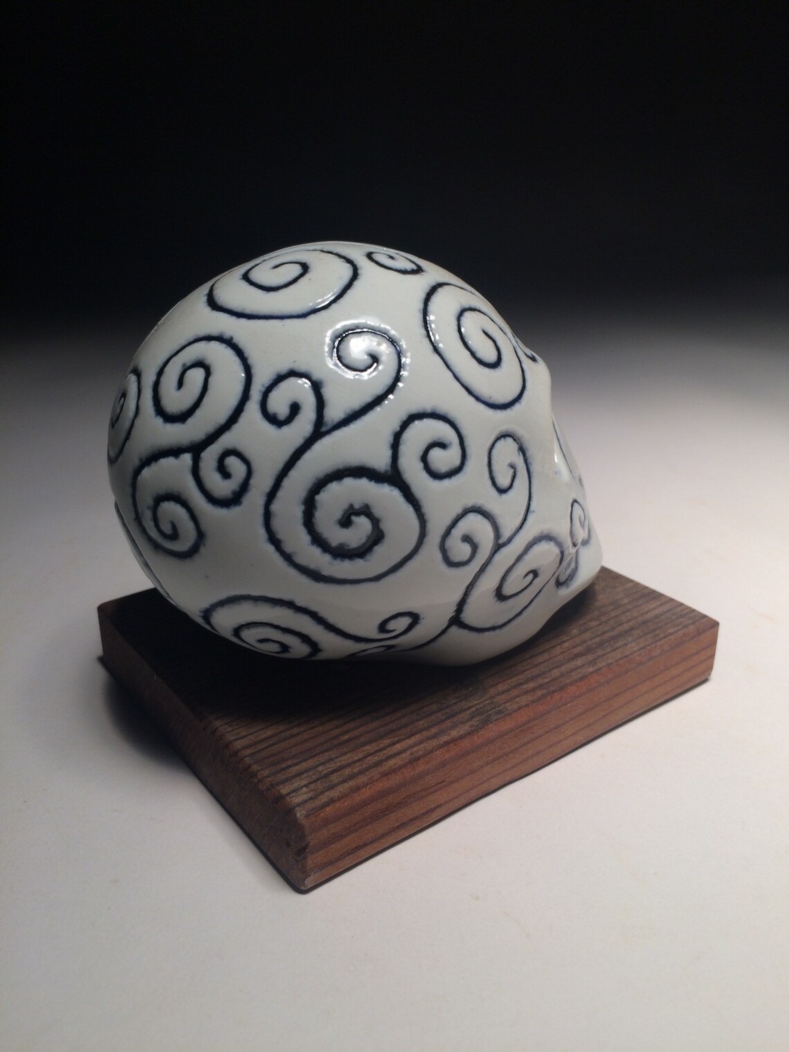 Cobalt Scroll Work Skull - Etsy