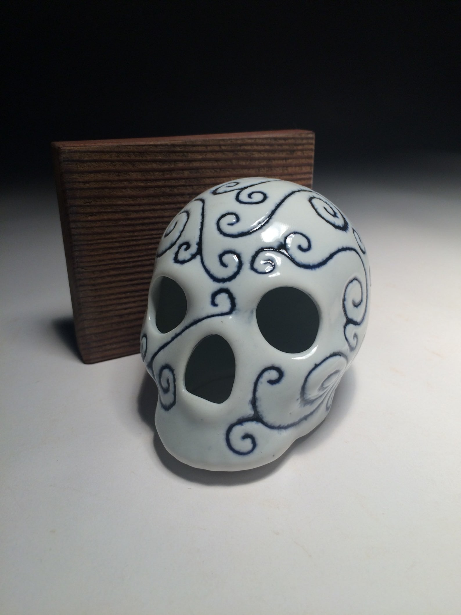 Cobalt Scroll Work Skull - Etsy