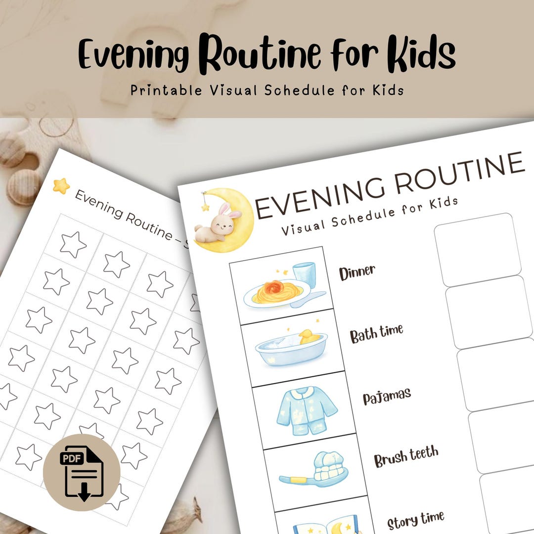 Evening Routine for Kids – Printable Bedtime Routine (ages 4–7) - Etsy