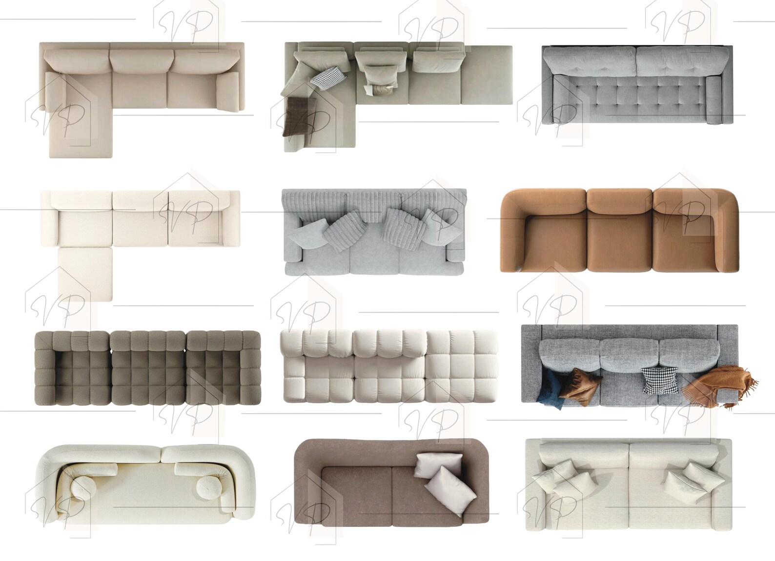 Top View Furniture Collection for 2D and 3D Floor Plans - Etsy