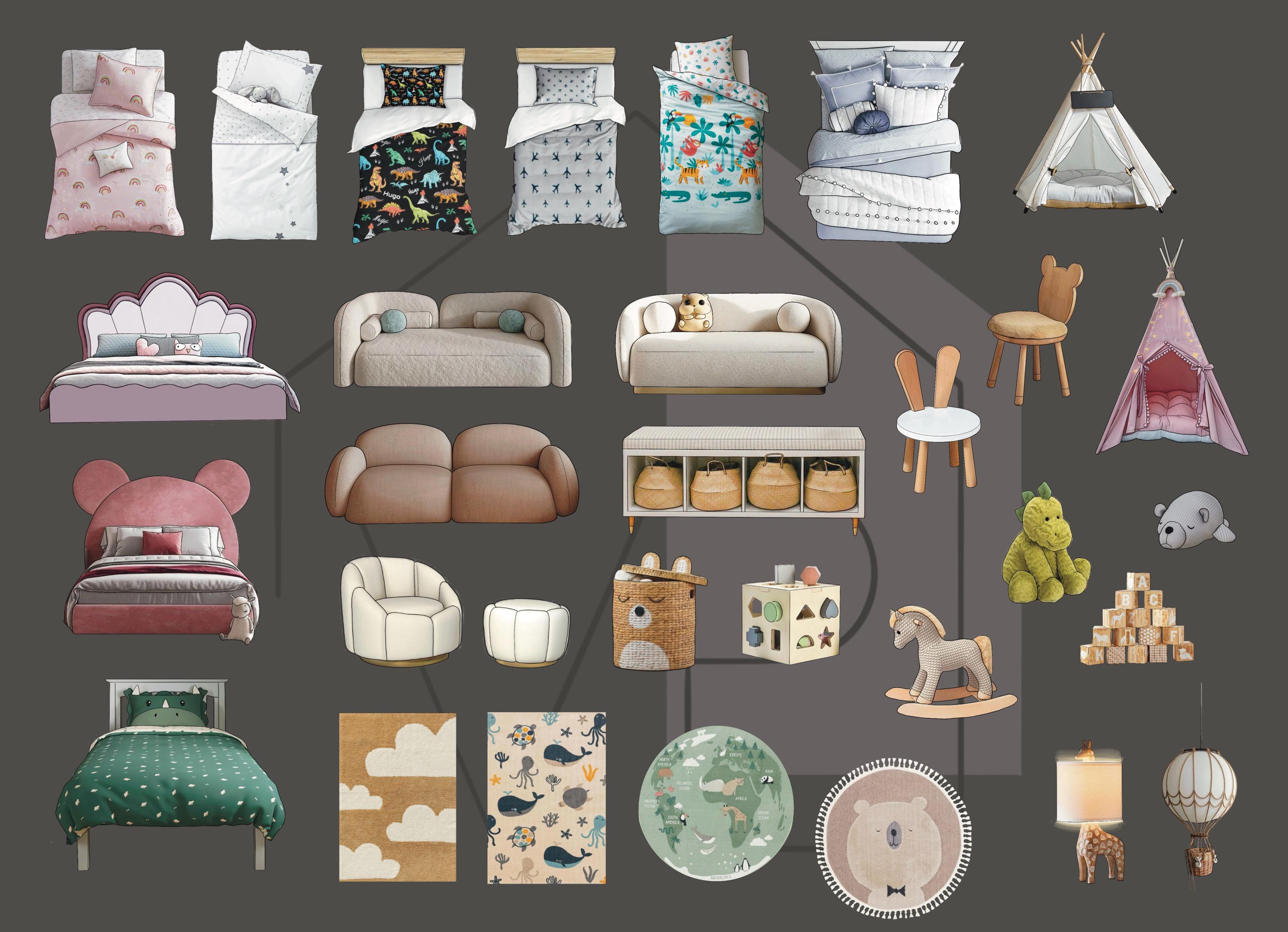 High Quality Procreate Furniture Collection for 2D and 3D Floor Plans ...