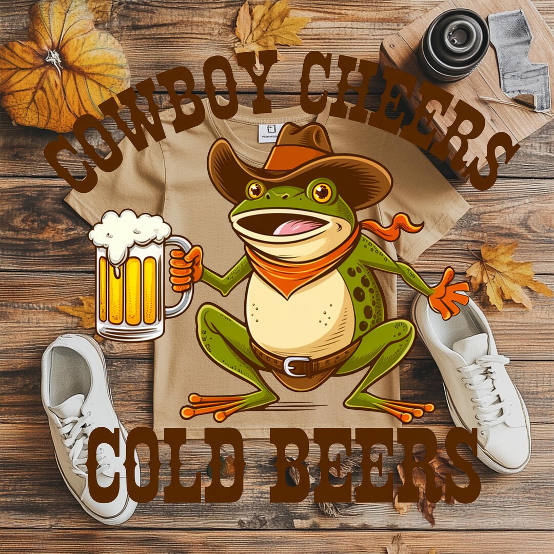 1 Png Frog Cowboy Cheers Cold Beers Png,western Cowboy Frog With Beer ...