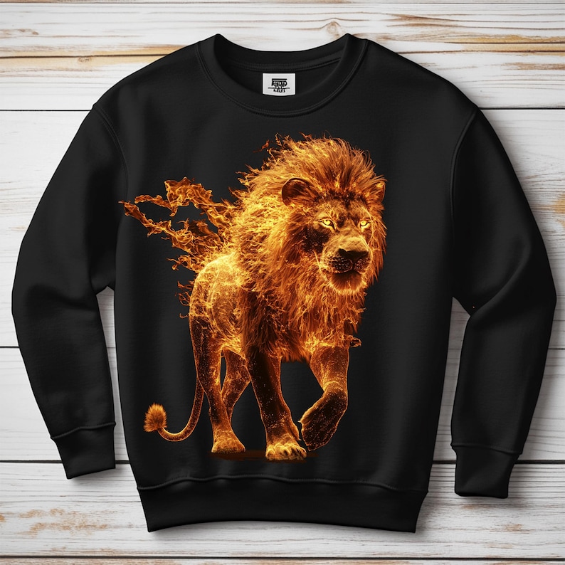 Fire Lion PNG: Watercolor Lion Art, Printable Design (digital Download ...