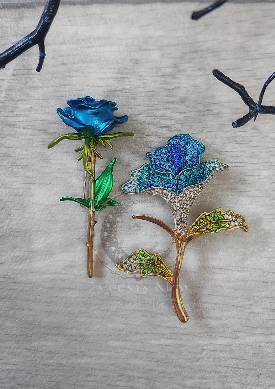 Twin Peaks Inspired the Blue Rose Pin Rhinestones Brooch Paranormal ...