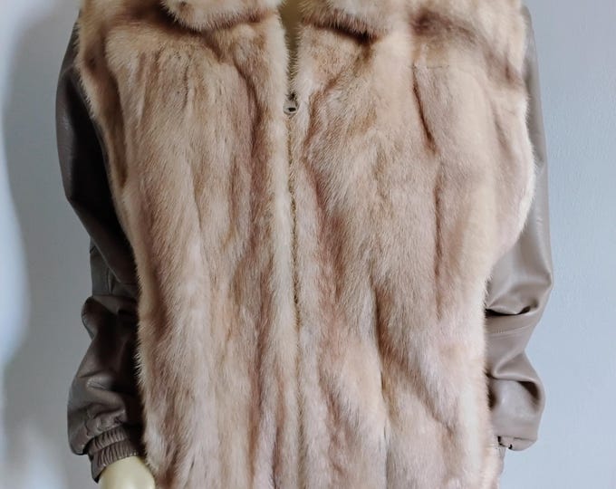 Mink and Leather Jacket / Reversible Jacket - Etsy