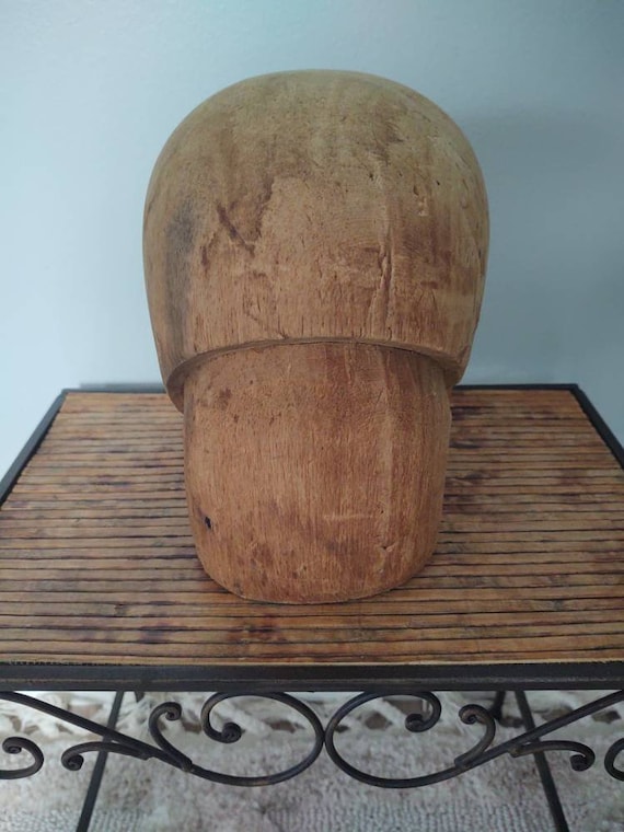Balsa Wood Head Block / Hat Stand / Distressed Head - Gem