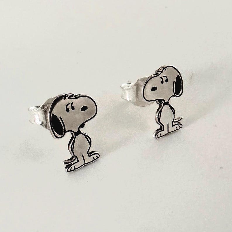 Sterlin Silver-925-dog-stud Earrings-inspired Movie Jewerly-unique ...