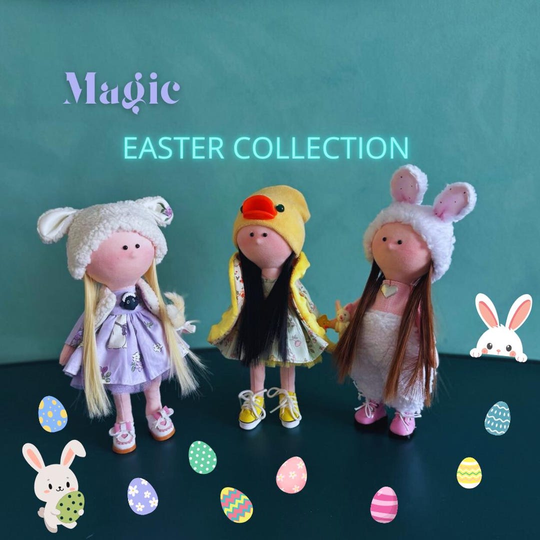 Easter Doll Set – Handmade Bunny, Lamb and Ducky Dolls | Soft Textile ...