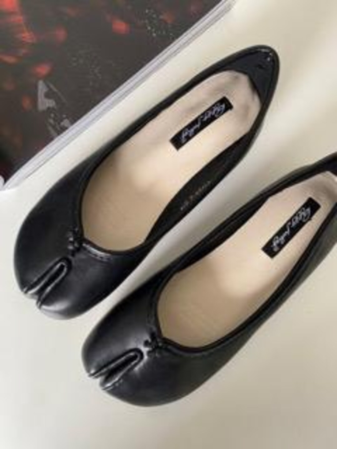 Black Tabi Ballerinas Modern Design and Comfort Elegant Women's Shoes ...