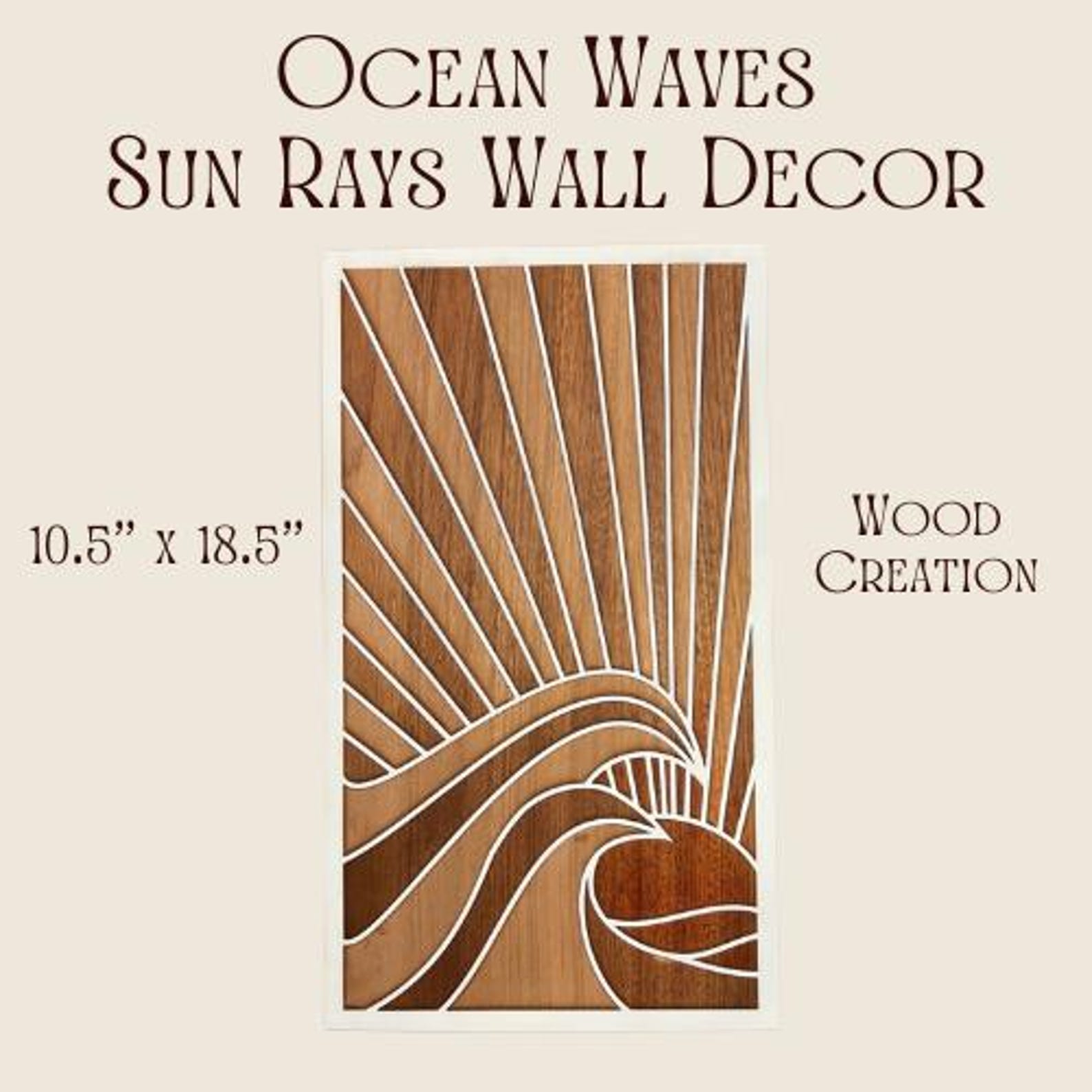Ocean Waves Sun Rays Wood Design | Home Decor | Wall Art | Beach House ...