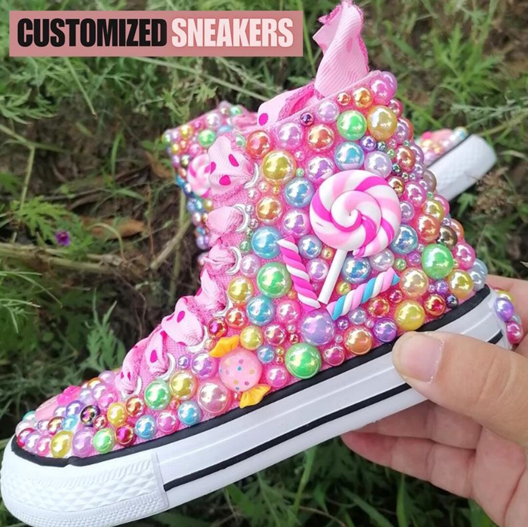 Sweet Canvas Shoes, Personalized Sneakers, Candy Cake, Converse ...