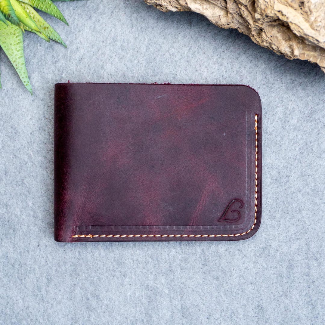 Handmade Bifold Wallet in Pure Purple Leather Stylish & Durable - Etsy