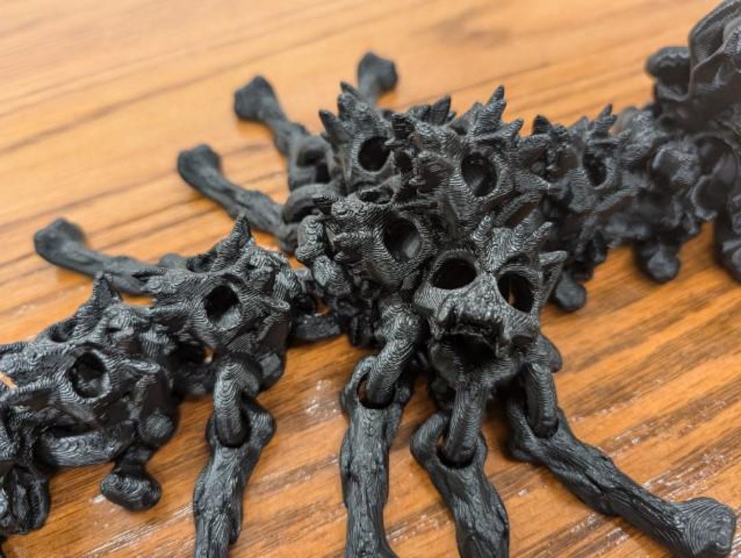 XL Articulated Hollow Dragon Scary Dead Reanimated Bones Skeleton Flexi ...