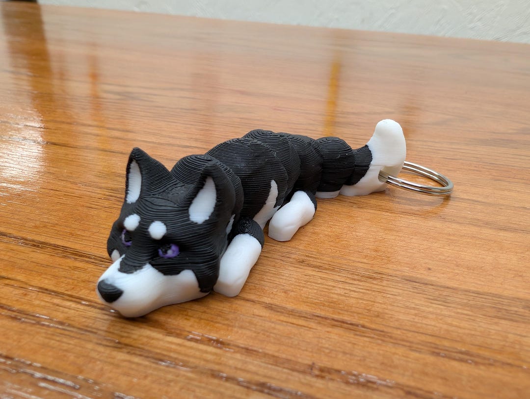 Big Little Husky Fully Articulated Dog Flexi Keychain. Explore Our ...