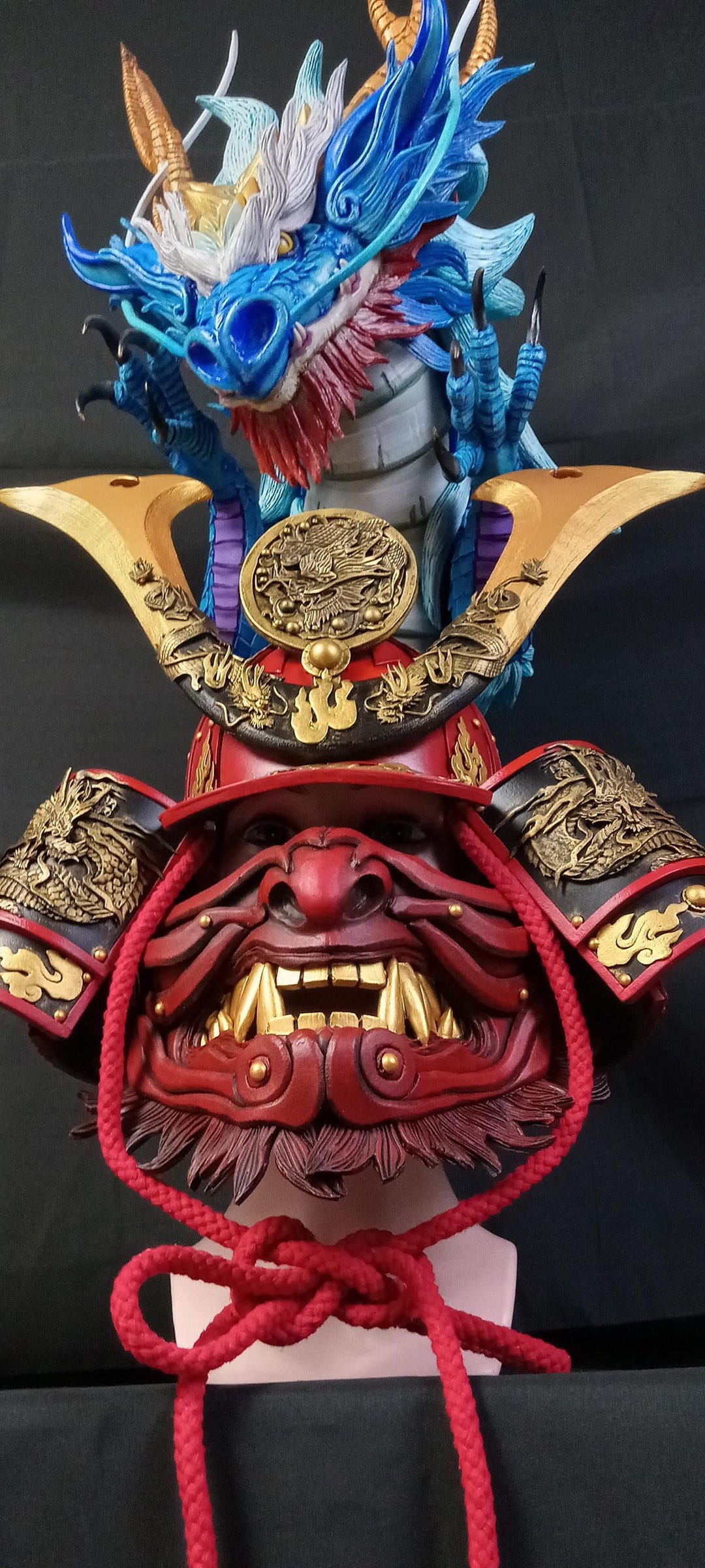 Headdress Dragon Samurai Helmet Mempo Mask - Etsy
