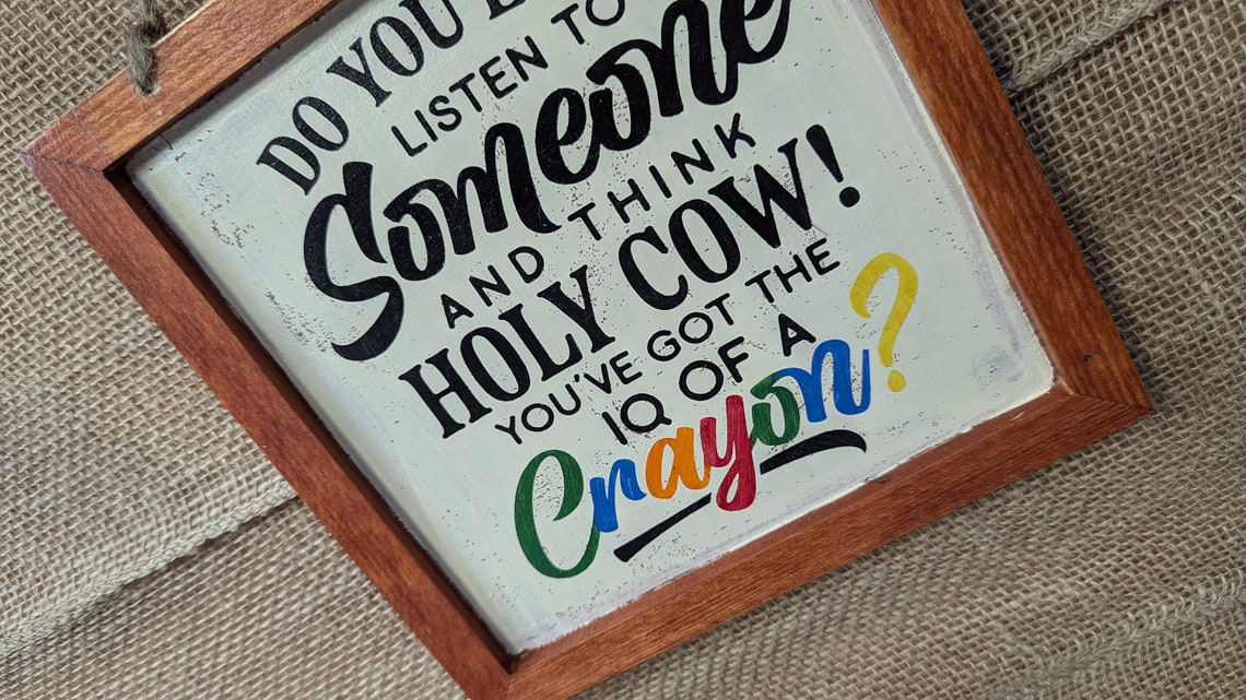 Wooden Framed Crayon Sign - Etsy