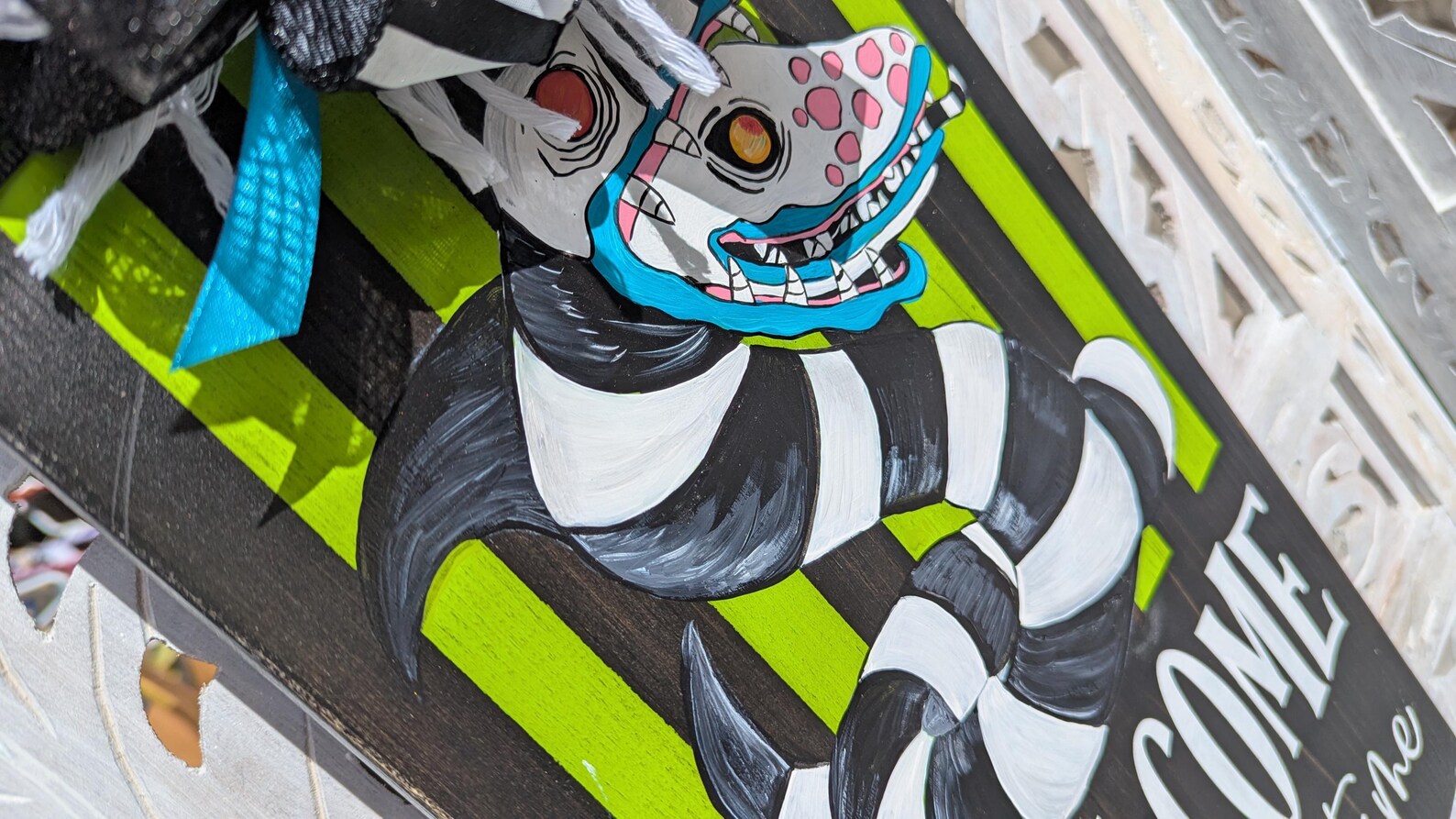 Beetlejuice It,s Showtime Welcome Pine Door Hanger - Etsy