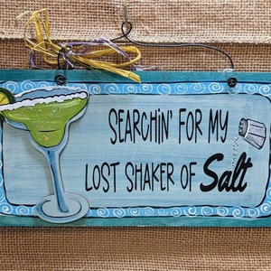 Margarita Salt Lost Shaker Hand Painted Wooden Sign - Etsy