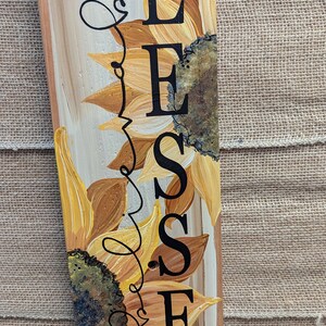 BLESSED "unbelievably" Sunflower Wooden Sign Fence Slat Door Hanger - Etsy