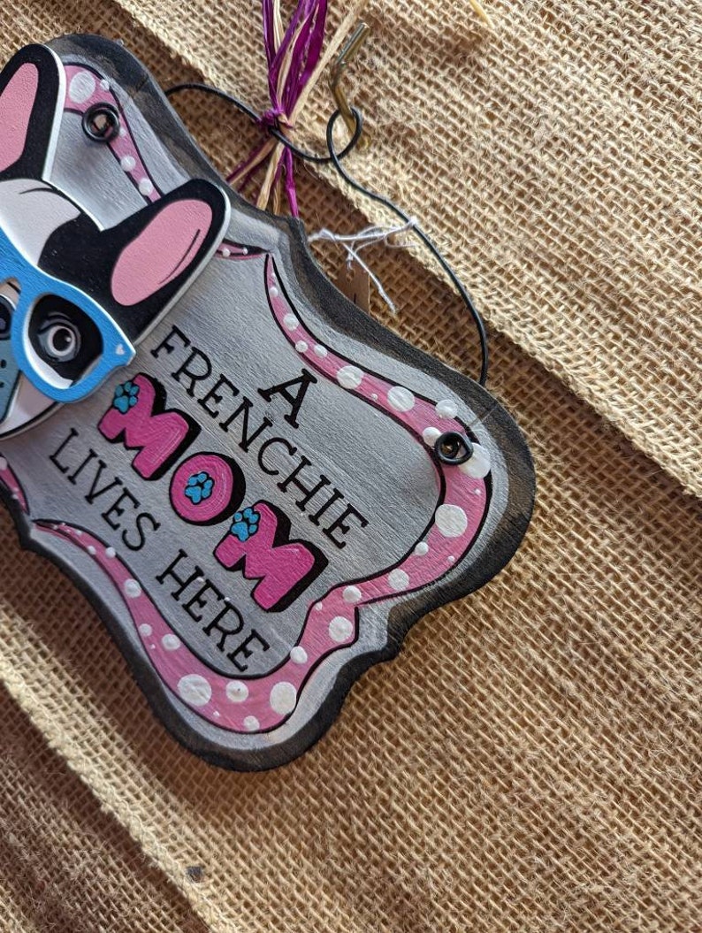 French Bulldog Frenchies Greeting Mom or Dad Wooden Sign - Etsy