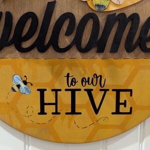Welcome to Our Hive Bee Large Wooden Circle - Etsy