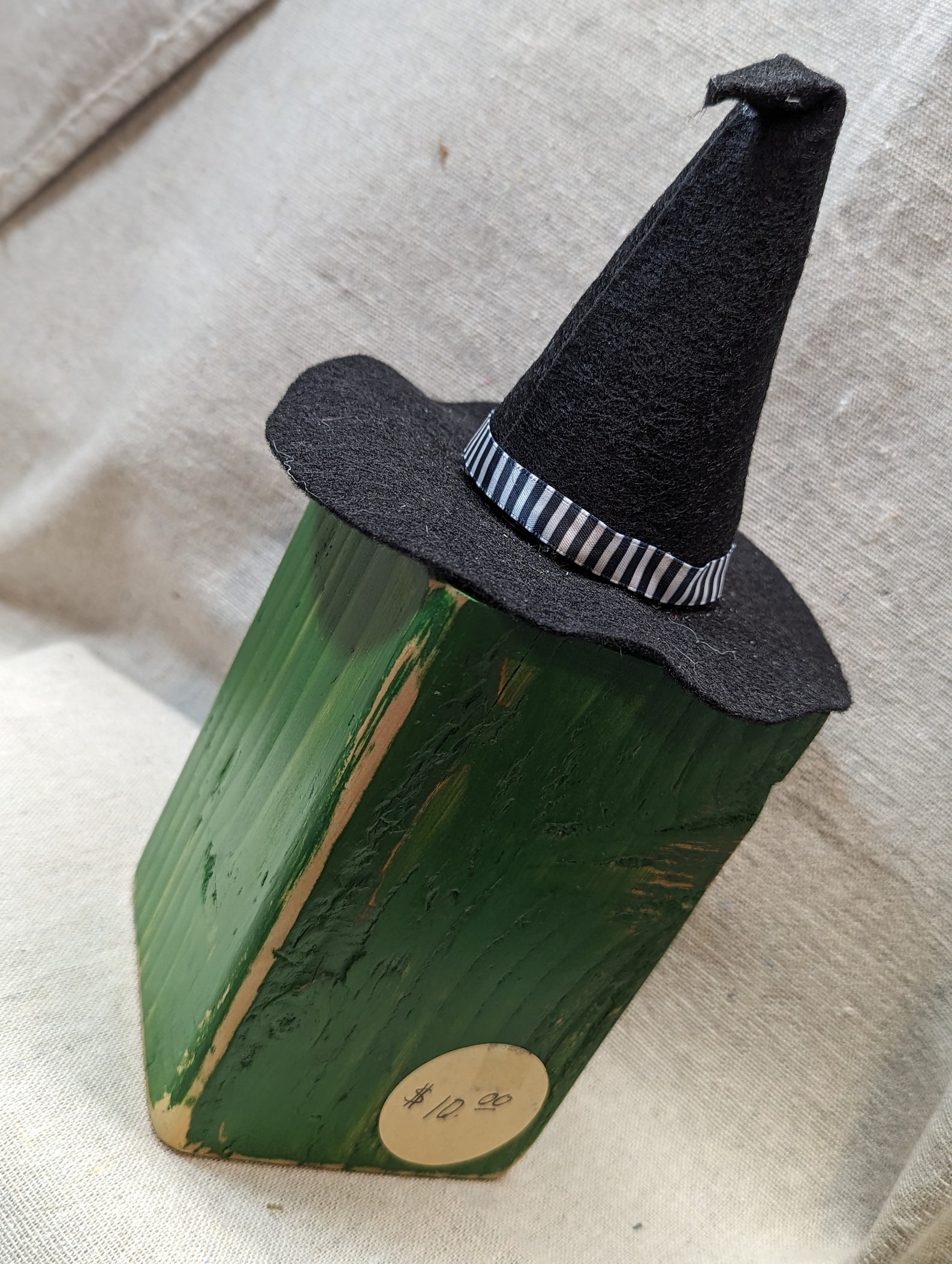 Hand Painted Wooden Block Witch With Hat - Etsy
