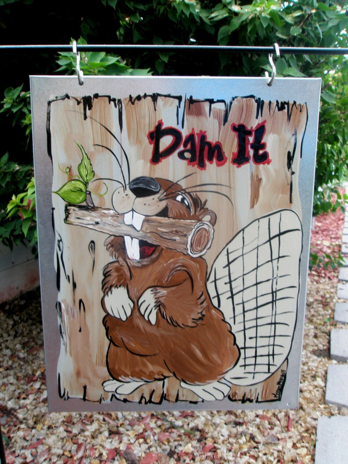 Hand Painted Yard Sign Beaver Dam - Etsy