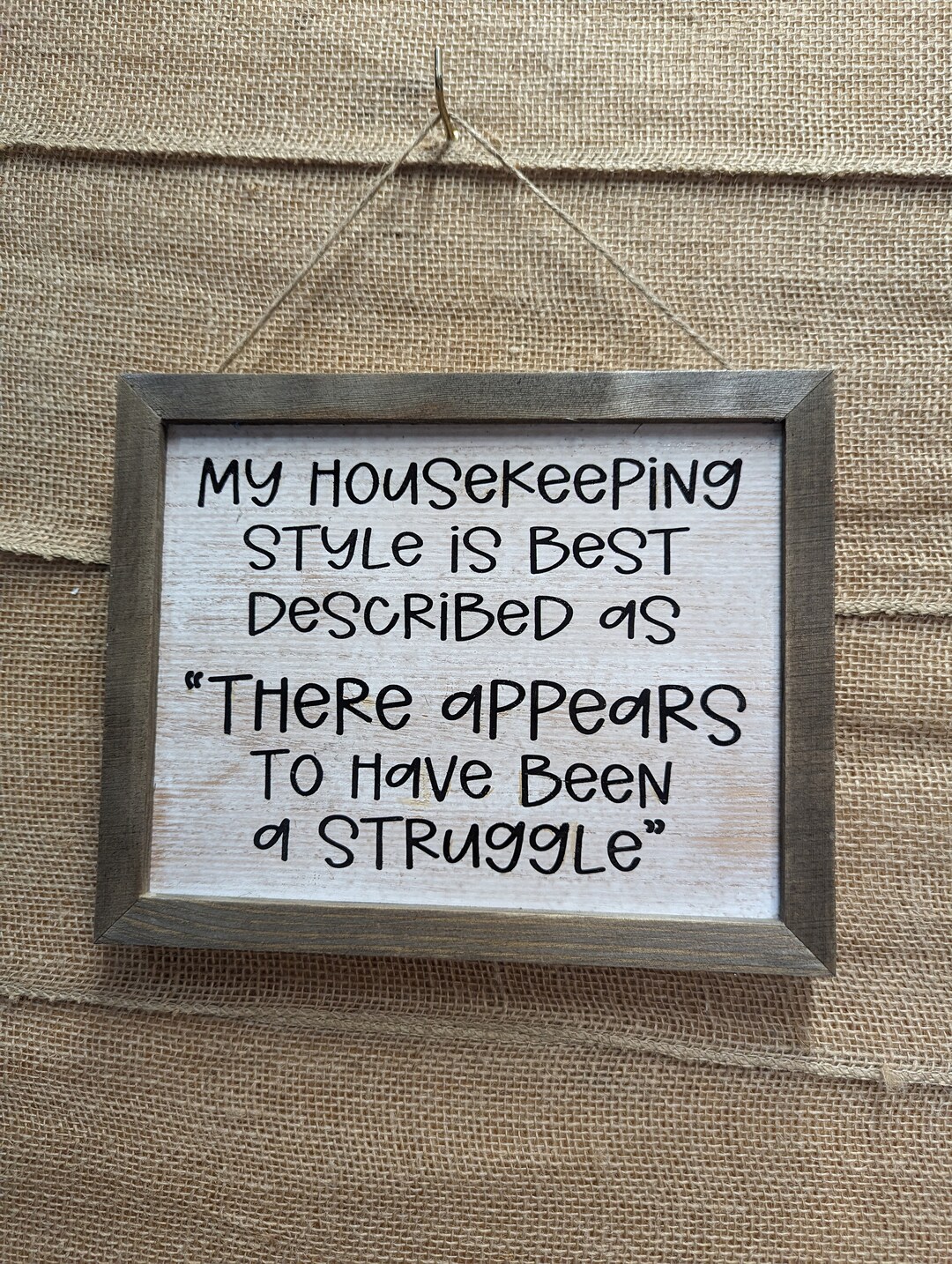 Housekeeping Humor Wooden Framed Sign - Etsy