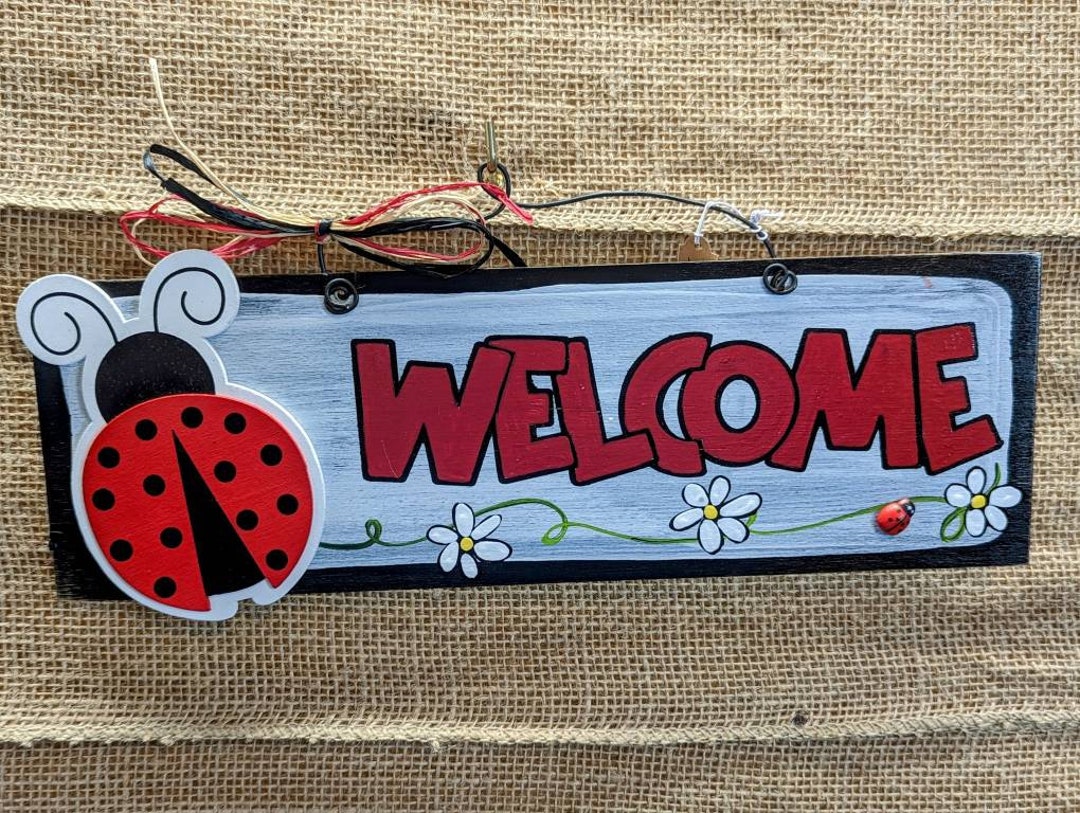 Welcome Ladybug Sign Greeting - Etsy