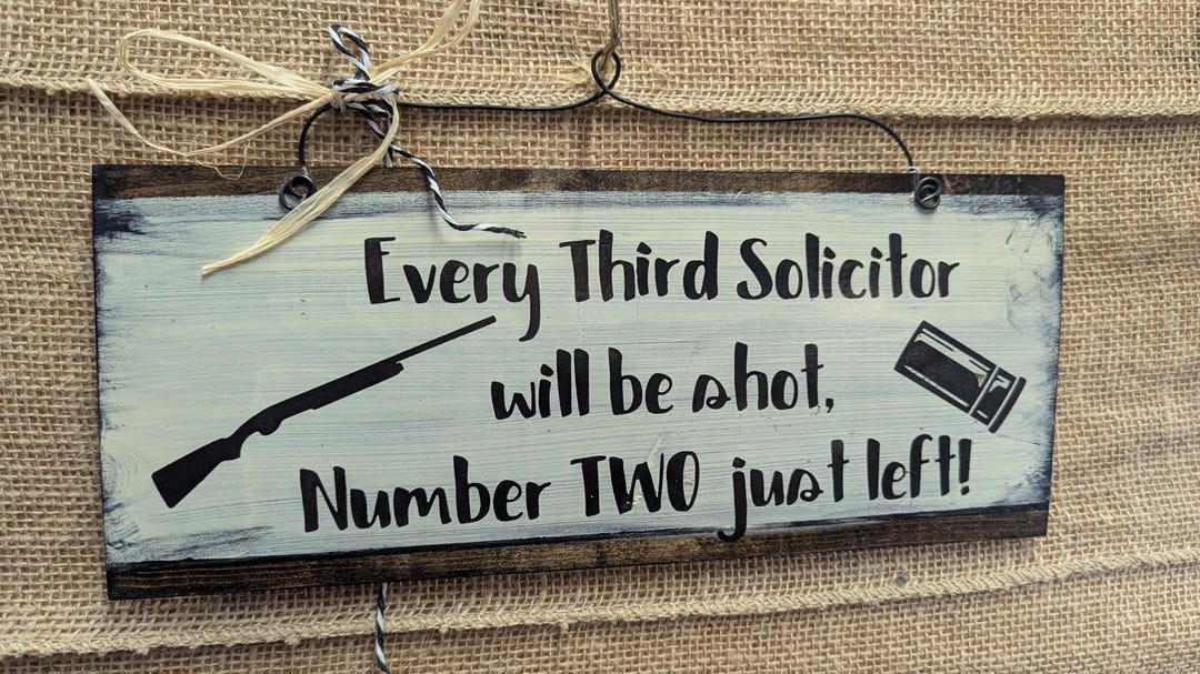 Hand Painted No Soliciting Sign: Humorous Warning Decor - Etsy