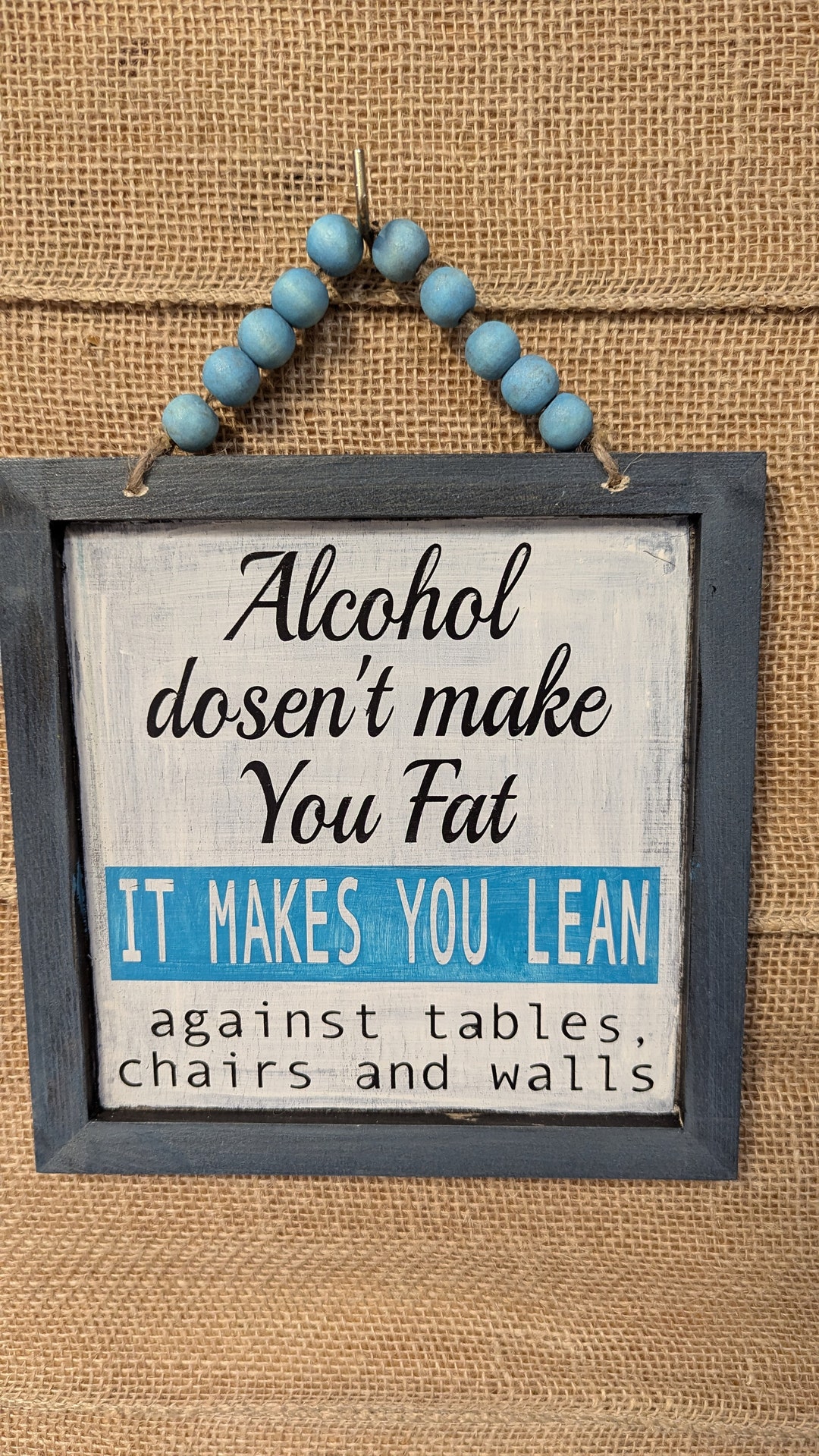 Hand Painted Wooden Alcohol Funny Sign - Etsy