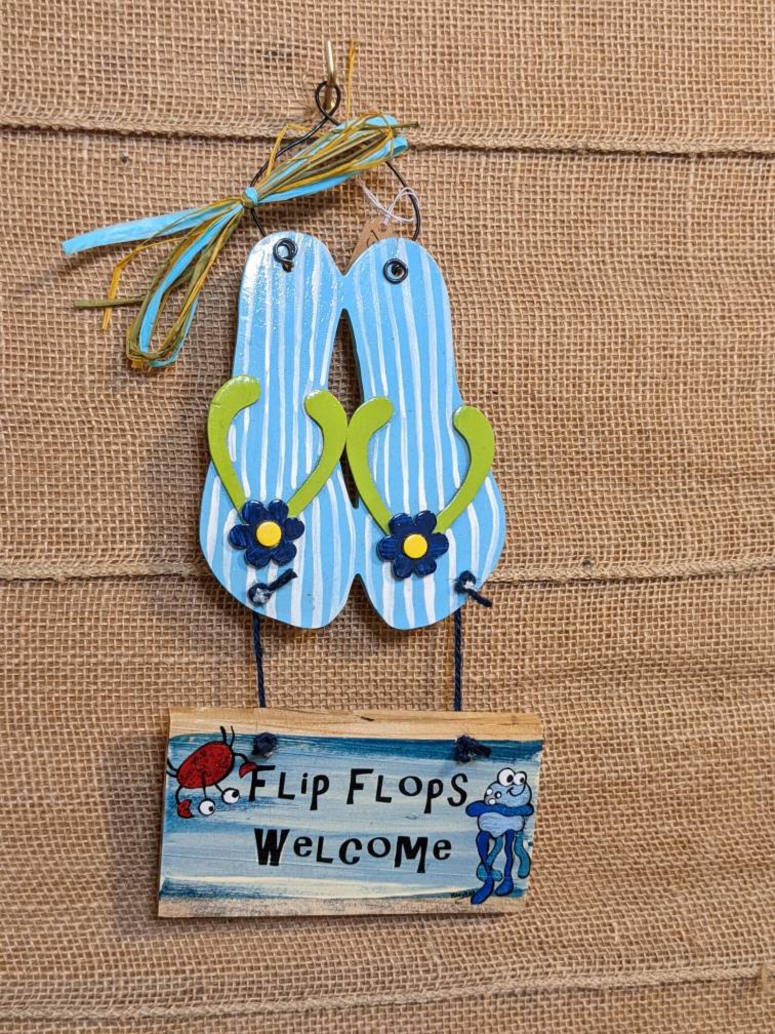 Flip Flop Welcome Sign Hand Painted Summer Custom Door Greeting - Etsy