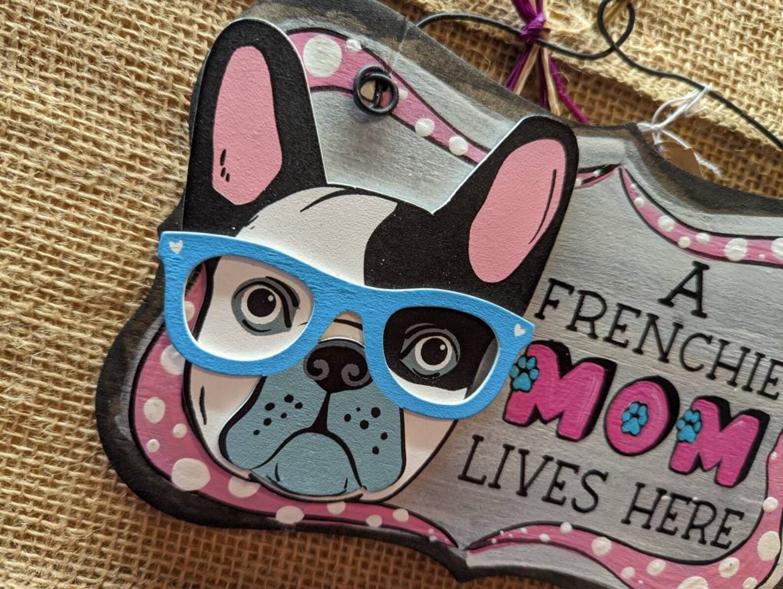 French Bulldog Frenchies Greeting Mom or Dad Wooden Sign - Etsy