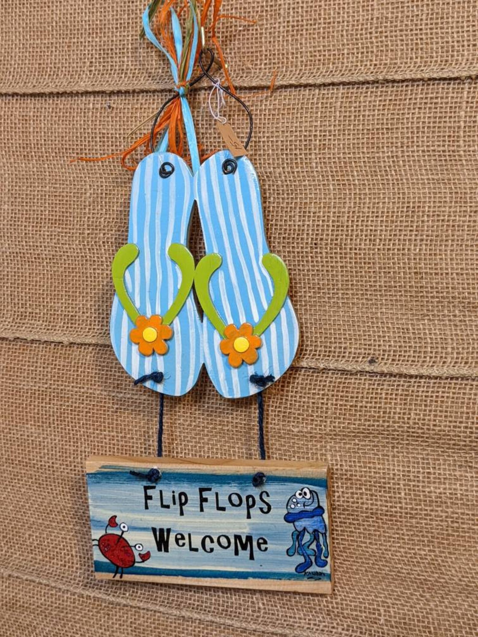 Flip Flop Welcome Sign Hand Painted Summer Custom Door Greeting - Etsy