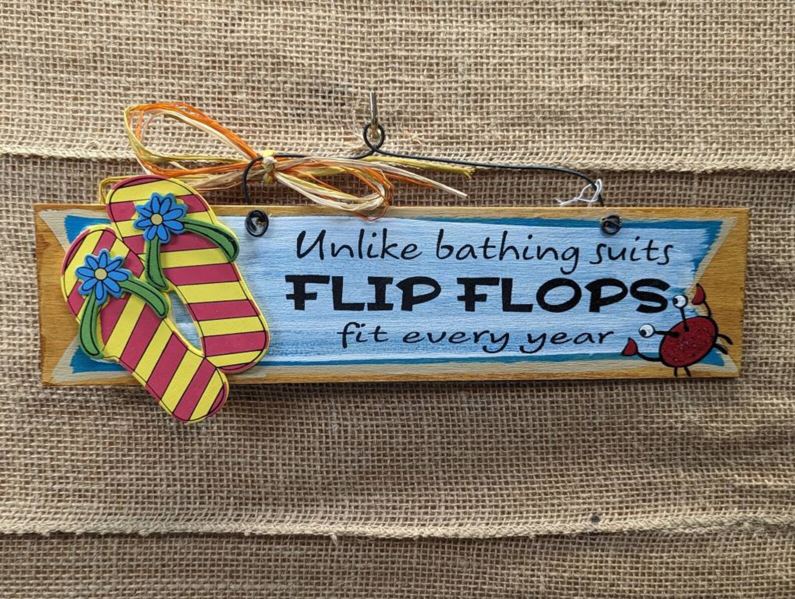 Flip Flop Beach Humor Wooden Door Hanger Sign Hand Painted 2 Options - Etsy