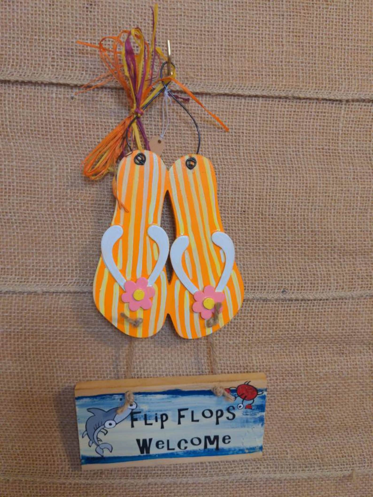 Flip Flop Welcome Sign Hand Painted Summer Custom Door - Etsy