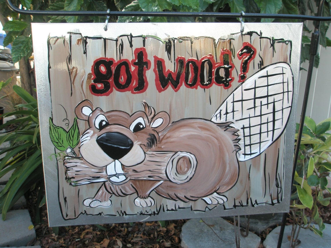 Beavers Hand Painted Garden Sign Beaver Wood | Etsy