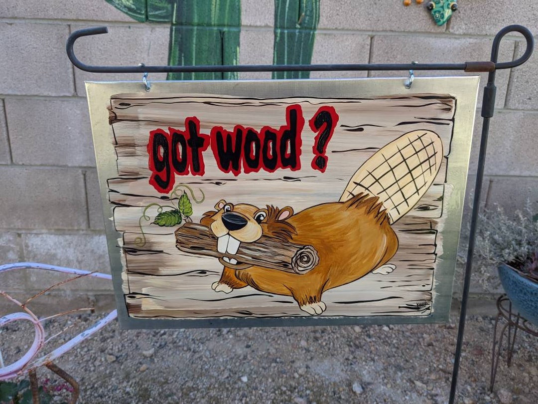 Beavers Hand Painted Garden Sign Beaver Wood - Etsy