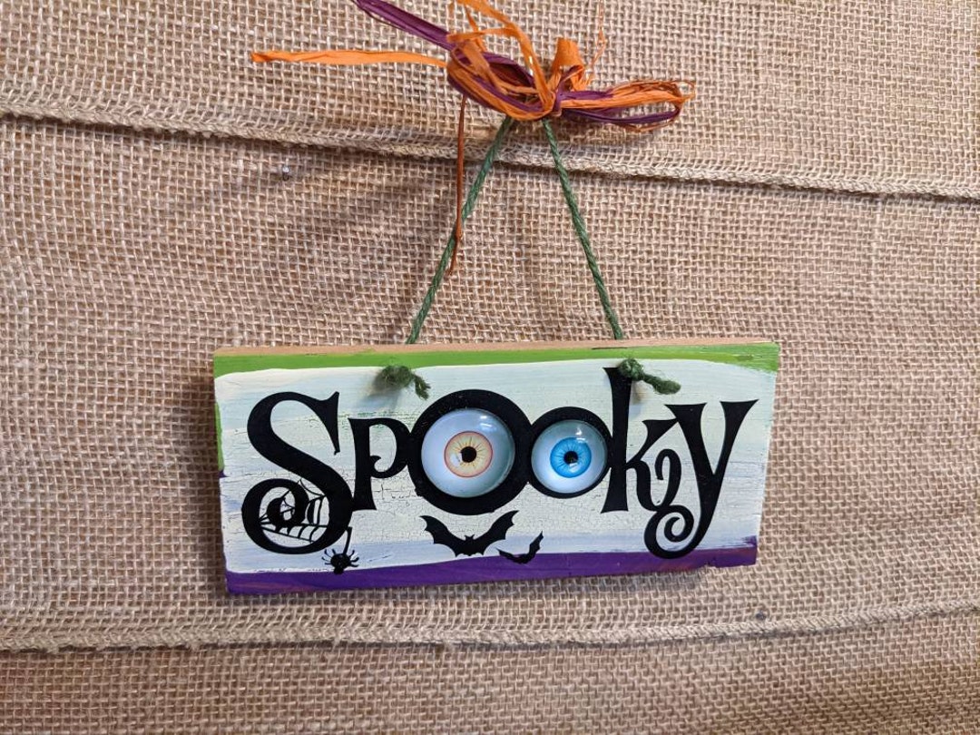 Spooky Creepy Eyeballs Hand Painted Wooden Sign - Etsy