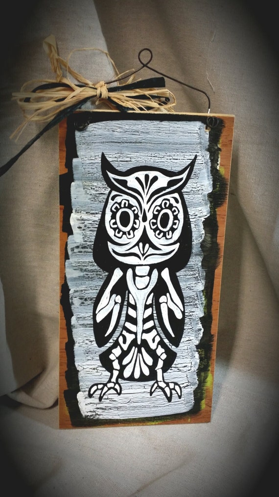 Owl Hand Painted Wooden Sign | Etsy