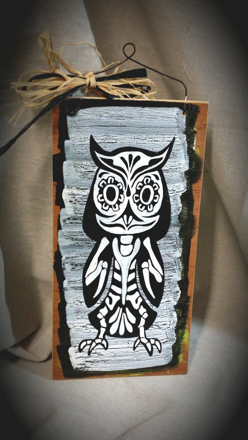 Owl Hand Painted Wooden Sign - Etsy