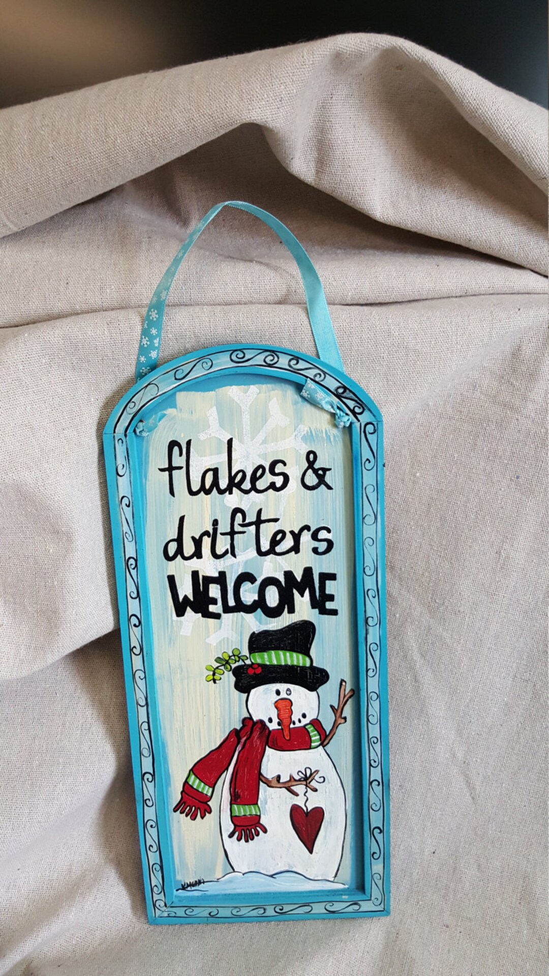 Snowman Drifter Hand Painted Wooden Sign Custom Flakes and Drifters ...