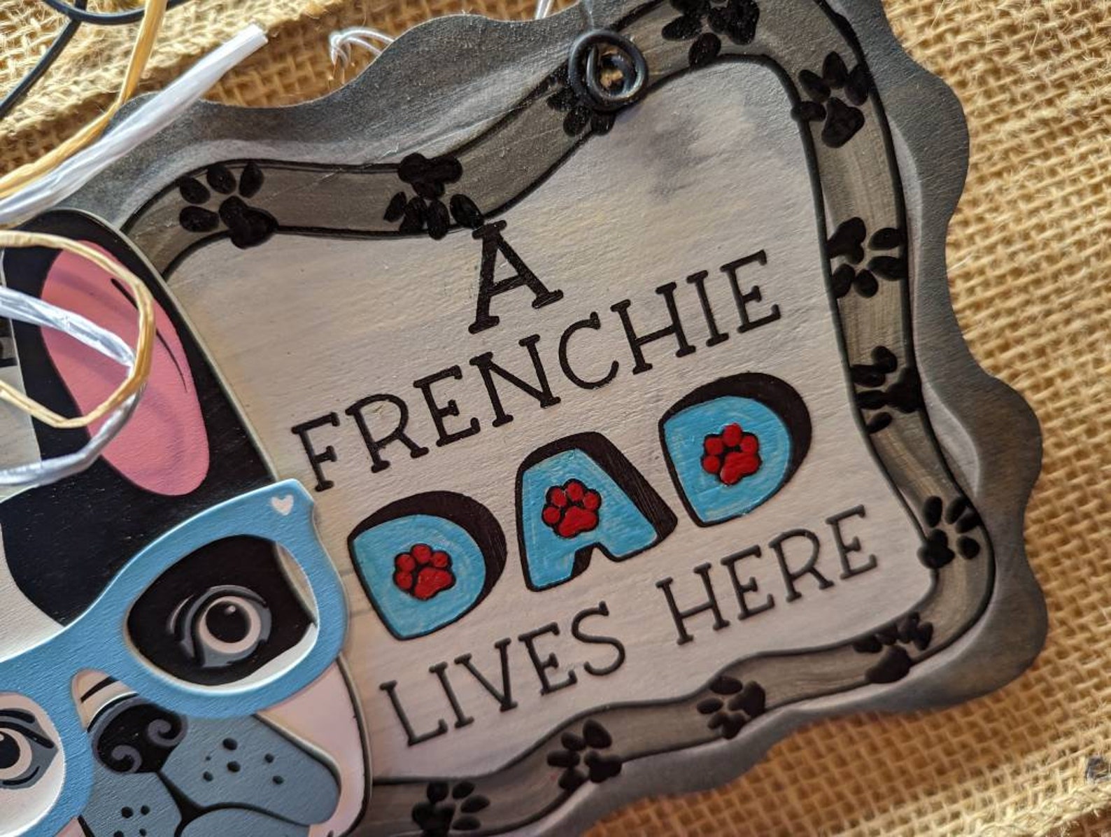 French Bulldog Frenchies Greeting Mom or Dad Wooden Sign - Etsy