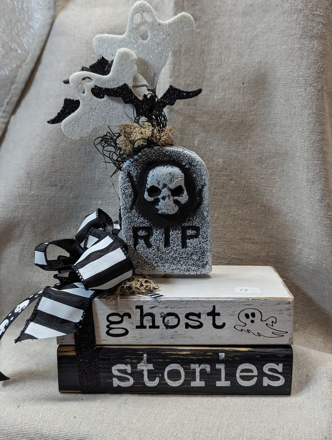 Ghost Stories Wooden Book Stack Hand Painted - Etsy