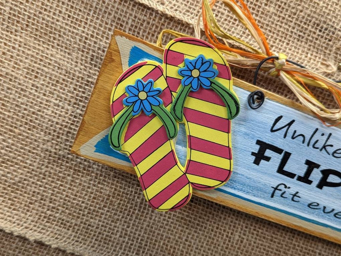 Flip Flop Beach Humor Wooden Door Hanger Sign Hand Painted 2 Options - Etsy