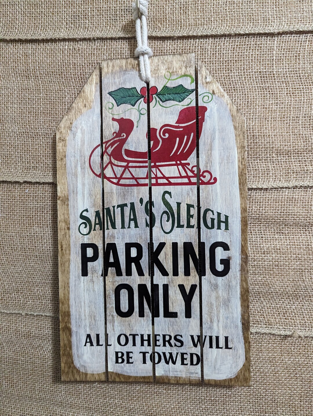 Santa Parking Only Wood Slat Sign - Etsy